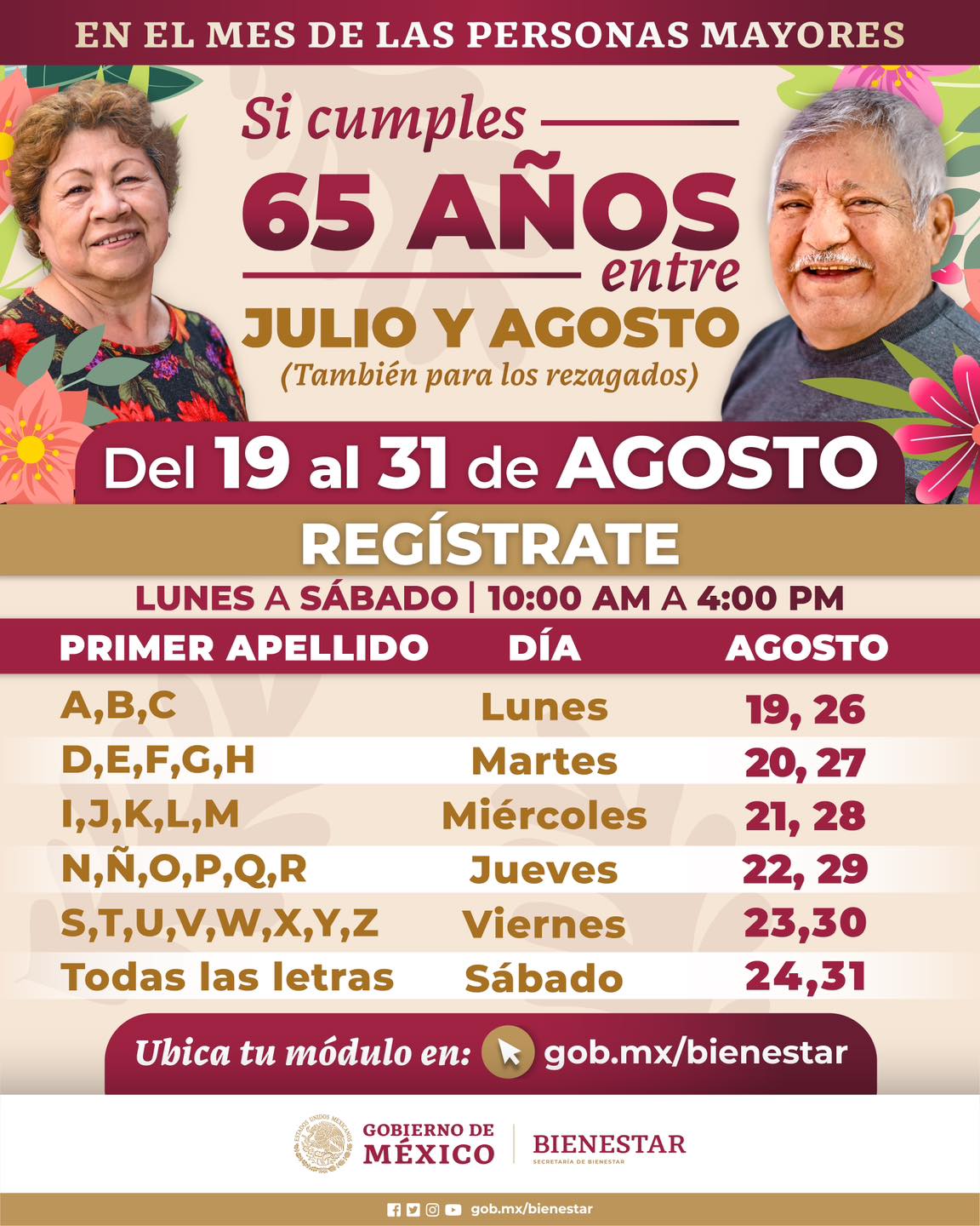 Calendario Oficial De REGISTRO En Este Mes De AGOSTO Para Todos Los ...